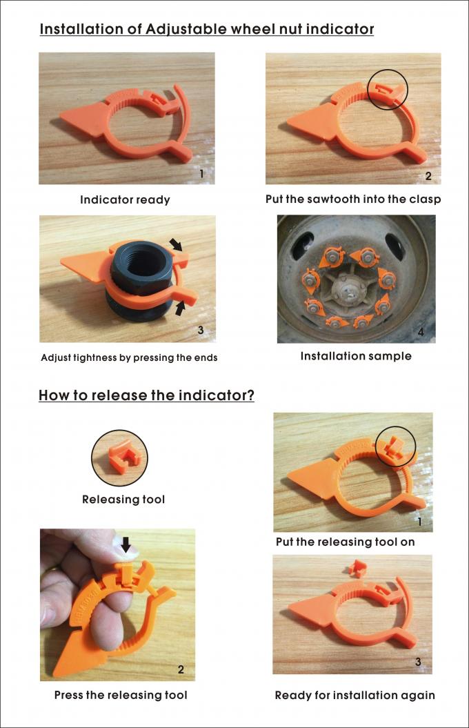 38mm Adjustable loose wheel nut indicator high termperature resistance ...